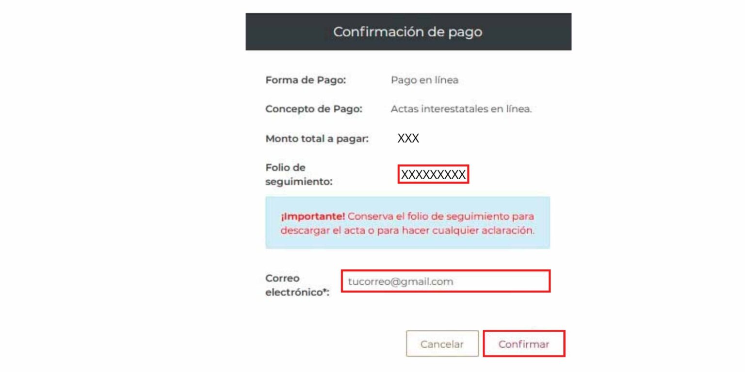 Folio acta de nacimiento ️INFO acerca de este apartado